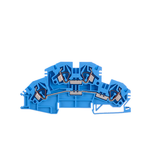 Blue spring-cage double-level terminal block - Zoloda
