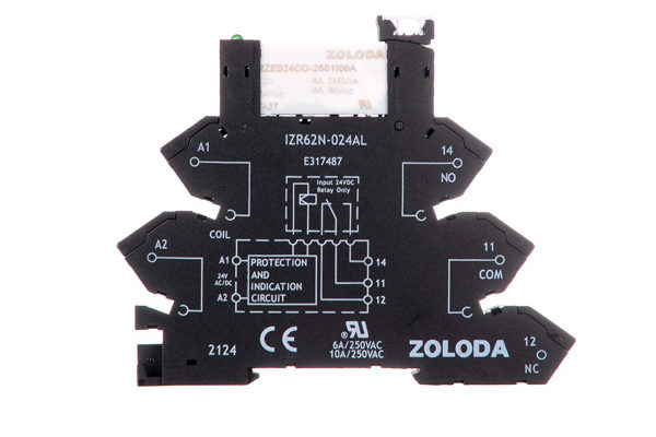 Relé electromécanico 6,2 mm, 1 contacto inversor, AgSnO, entrada: 24 ...
