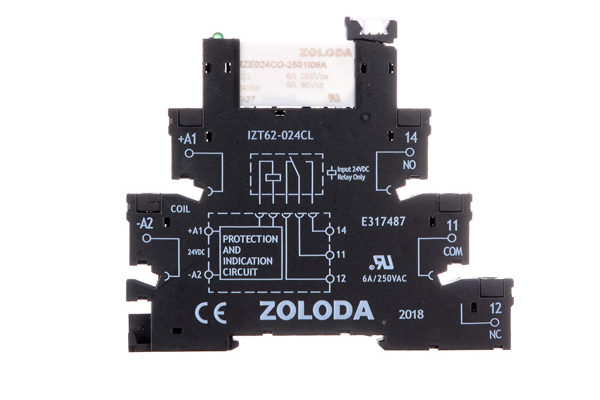 Relé electromécanico 6,2 mm, 1 contacto inversor, AgSnO, entrada: 24 ...